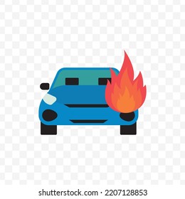 Vector Illustration Car On Fire Icon Stock Vector (Royalty Free ...
