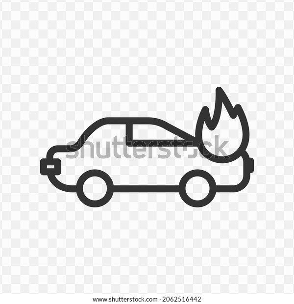 Vector Illustration Car On Fire Icon Stock Vector (Royalty Free ...