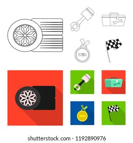 Vector Illustration Car Rally Icon Collection Stock Vector (Royalty ...