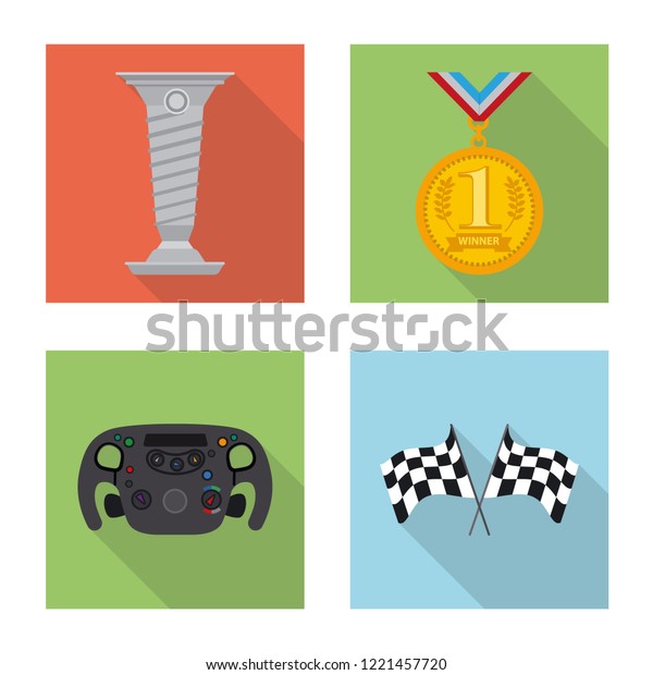 Vector Illustration Car Rally Logo Set Stock Vector (Royalty Free ...