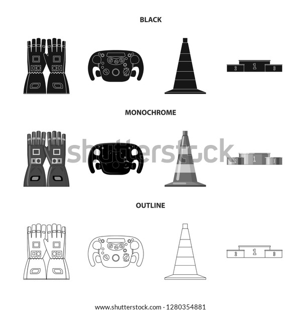 Vector Illustration Car Rally Logo Set Stock Vector (Royalty Free ...