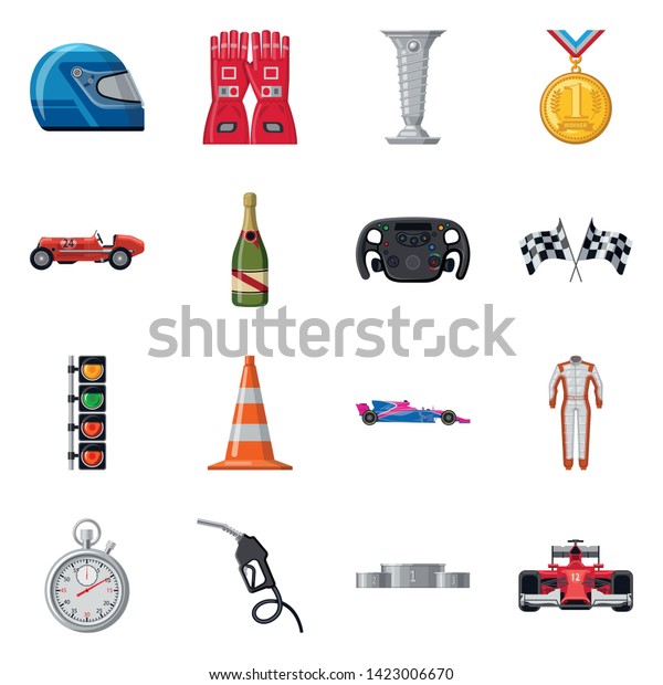 Vector Illustration Car Rally Logo Set Stock Vector (Royalty Free ...