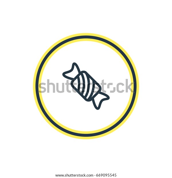 Vector Illustration Caramel Outline Beautiful Food Stock Vector ...