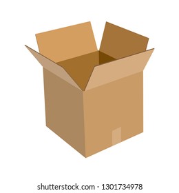 Cartoon Cardboard Box Vector Illustration Transparent: เวกเตอร์สต็อก ...