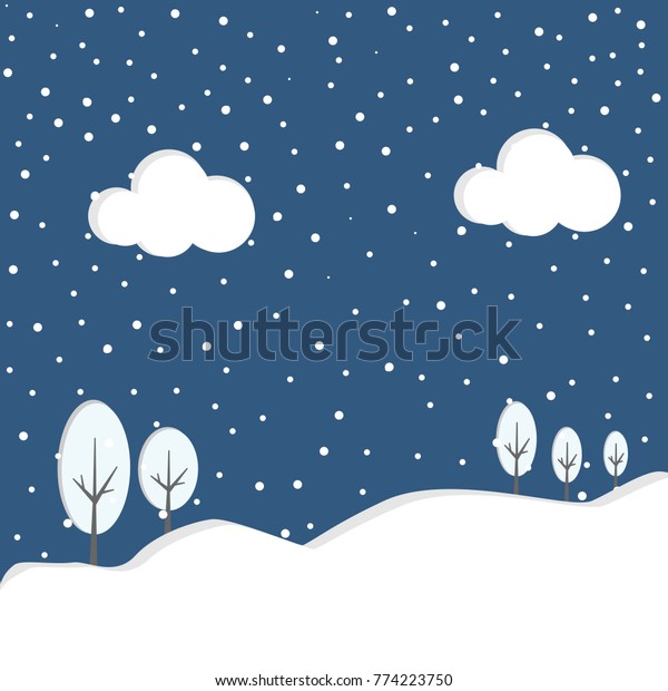 Vector Illustration Cardboard Paper Forest Trees Stock Vector (Royalty ...
