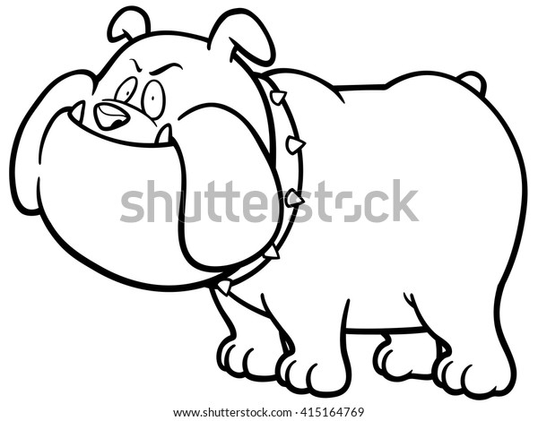 Vector Illustration Cartoon Angry Dog Coloring Stock Vector (Royalty ...
