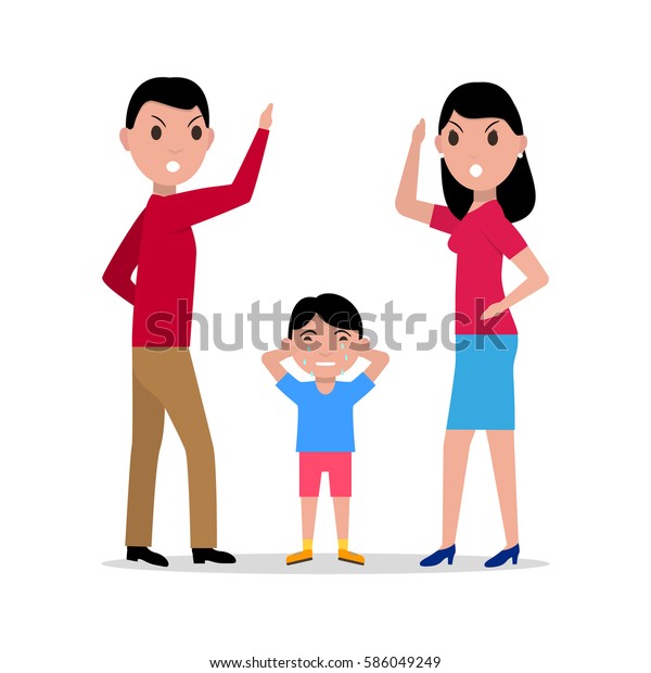 Vector Illustration Cartoon Angry Parents Swearing Stock Vector ...