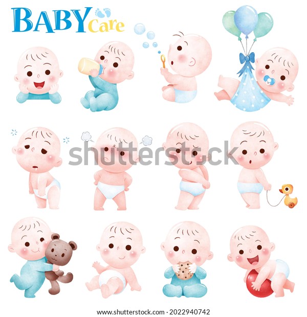 Vector Illustration Cartoon Baby Character Cute Stock Vector (Royalty ...
