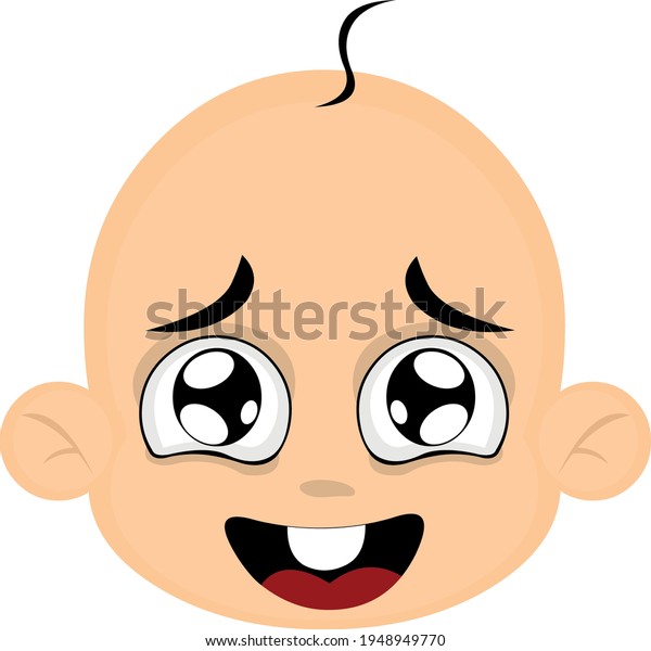 만화 아기의 머리 이모티콘의 벡터 삽화 스톡 벡터(로열티 프리) 1948949770 | Shutterstock