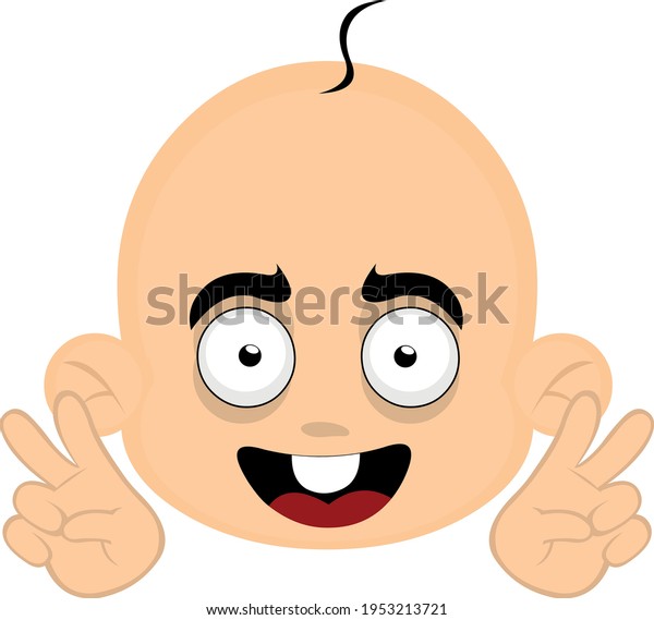 Vector Illustration Cartoon Babys Head Emoticon Stock Vector (Royalty ...