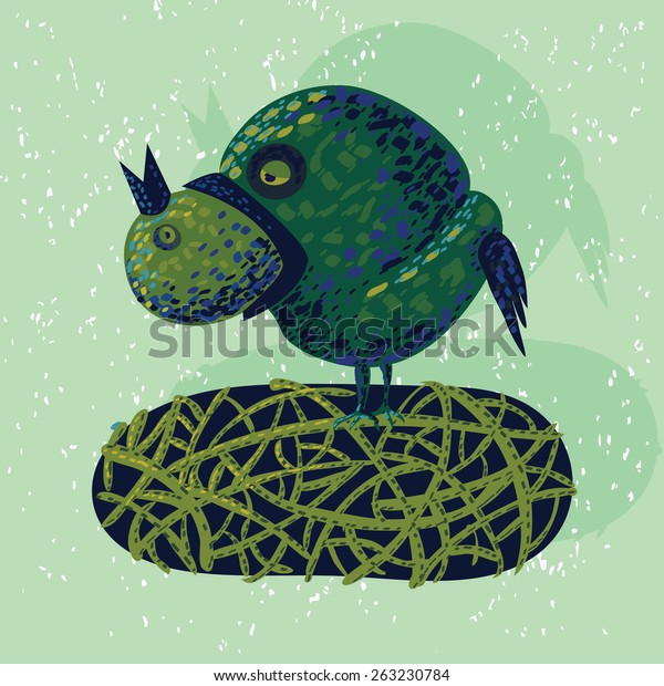 Vector Illustration Cartoon Bird Eating Bird Stock Vector (Royalty Free ...