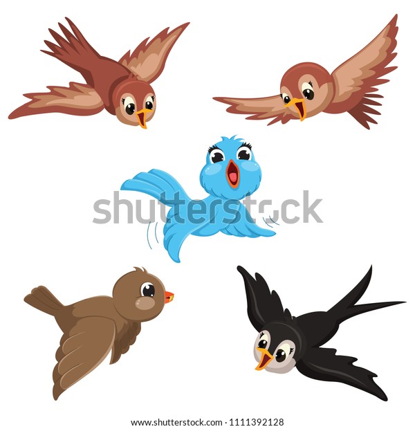 Vector Illustration Cartoon Birds Stock Vector (Royalty Free ...