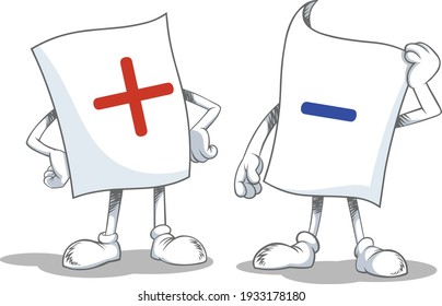 Vector Illustration Cartoon Blank Paper Characters Stock Vector ...