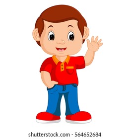 Cartoon Boy Thumbs On White Background Stock Vector (Royalty Free ...