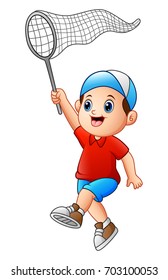 Vector Illustration Cartoon Boy Net: เวกเตอร์สต็อก (ปลอดค่าลิขสิทธิ์ ...