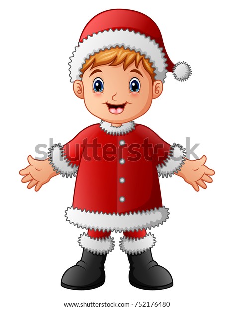 Vector Illustration Cartoon Boy Wearing Costume Stock Vector (Royalty ...