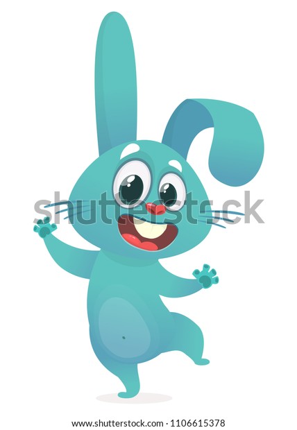 Vector Illustration Cartoon Bunny Rabbit Hopping Stock Vector (Royalty ...