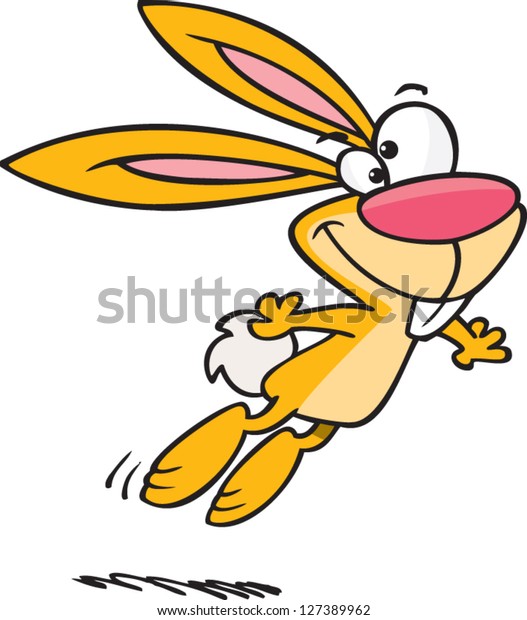 Vector Illustration Cartoon Bunny Rabbit Hopping 스톡 벡터(로열티 프리 ...
