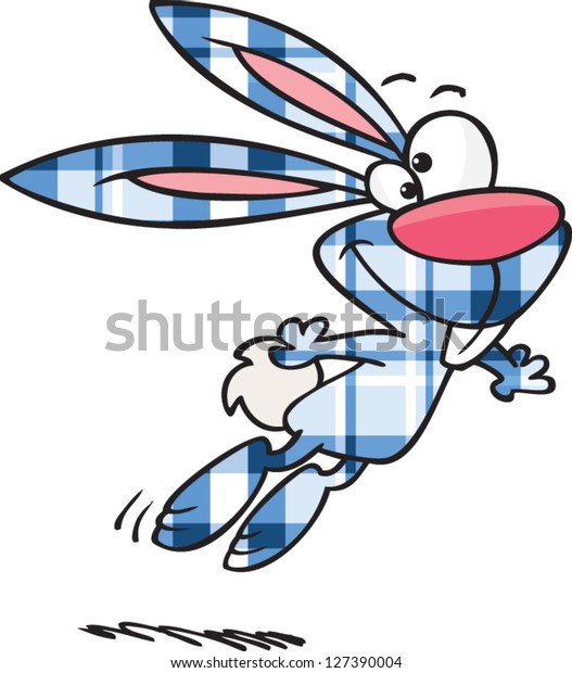 Vector Illustration Cartoon Bunny Rabbit Hopping Stock Vector (Royalty ...