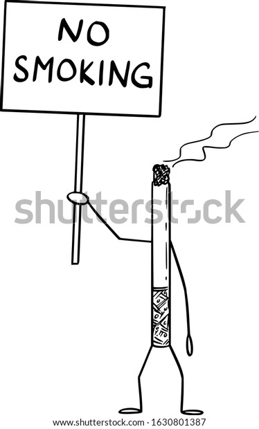 Vector Illustration Cartoon Burning Cigarette Character Stock Vector ...