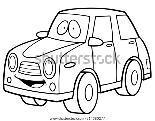 Vector Illustration Cartoon Car Coloring Book Arkivvektor (royaltyfri ...