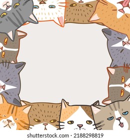 Vector Illustration Cartoon Cat Face Frame Stock Vector (Royalty Free ...