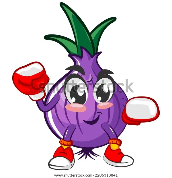 Vector Illustration Cartoon Character Boxer Onion Stock Vector (Royalty ...