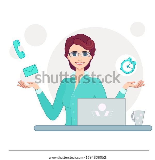 Vector Illustration Cartoon Character Cute Business Stock Vector ...