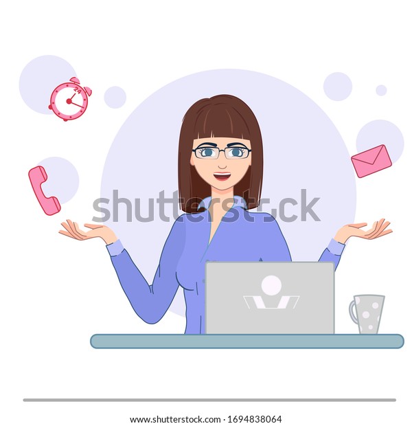 Vector Illustration Cartoon Character Cute Business Stock Vector ...