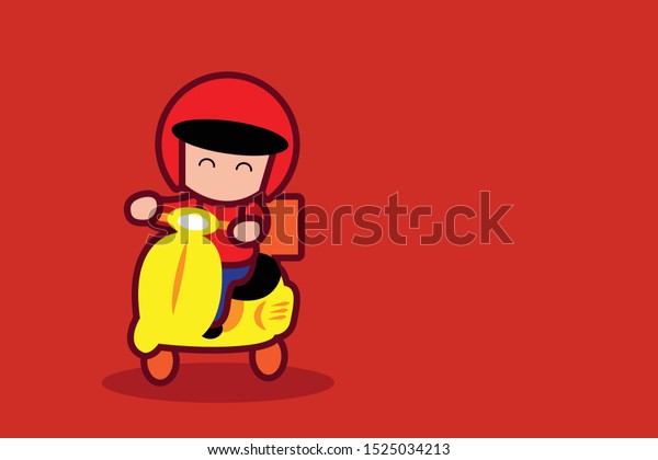Vector Illustration Cartoon Character Delivery Boy Stock Vector ...