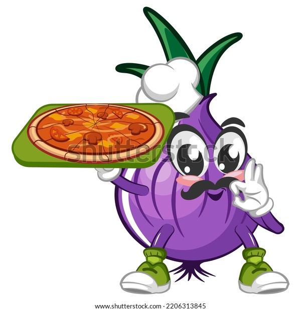 Vector Illustration Cartoon Character Onion Chef Stock Vector (Royalty ...