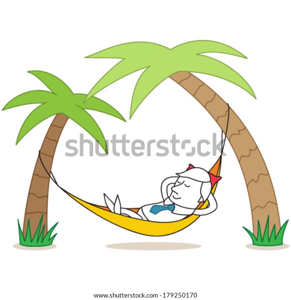 Vector Illustration Cartoon Character Relaxing Businessman Stock Vector (Royalty Free) 179250170