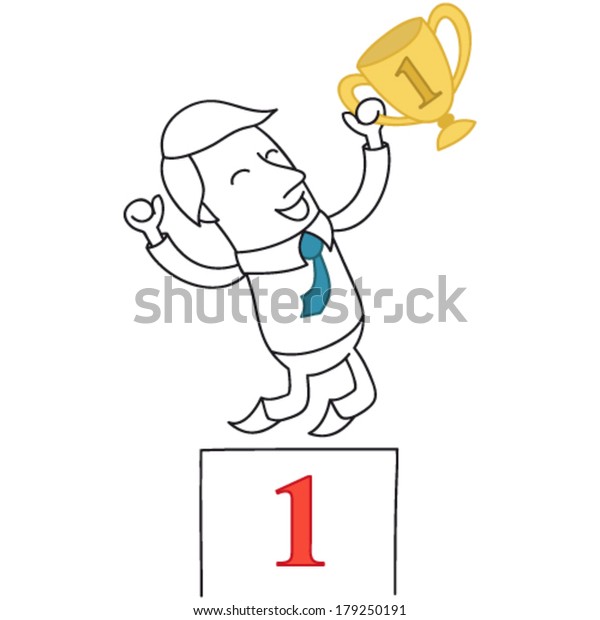 Vector Illustration Cartoon Character Victorious Businessman Stock ...