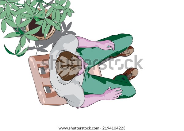 Vector Illustration Cartoon Character Waiting Plant Stock Vector ...