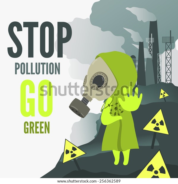 Vector Illustration Cartoon Character Wearing Gas Stock Vector (Royalty ...