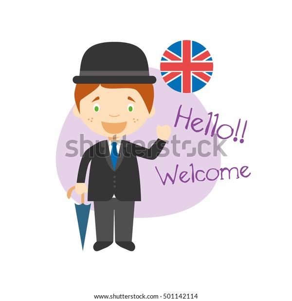 Vector Illustration Cartoon Characters Saying Hello Stock Vector ...