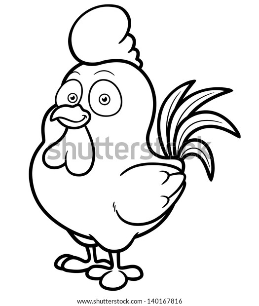 Vector Illustration Cartoon Chicken Coloring Book Stock Vector (Royalty ...