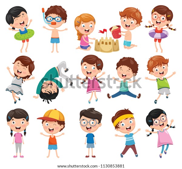 Vector Illustration Cartoon Children Stock Vector (Royalty Free ...