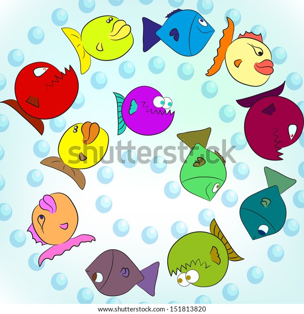 Vector Illustration Cartoon Colorful Fish Stock Vector (Royalty Free ...