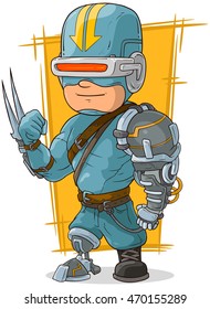 Vector Illustration Cartoon Cool Combat Cyborg Stock Vector (Royalty ...