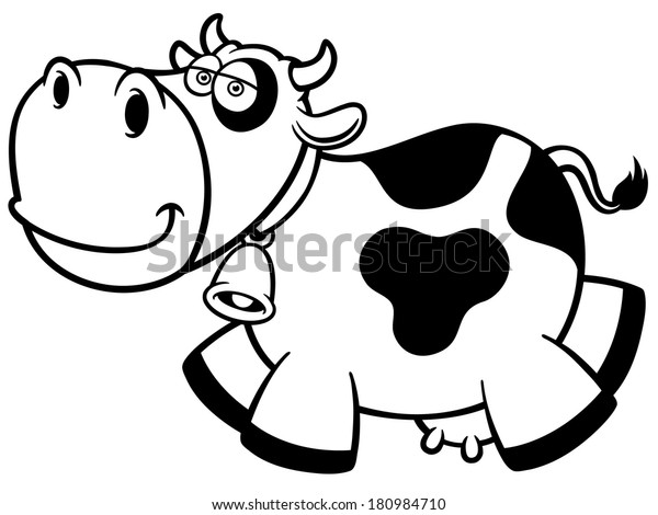 Vector Illustration Cartoon Cow Coloring Book Stock Vector (Royalty ...
