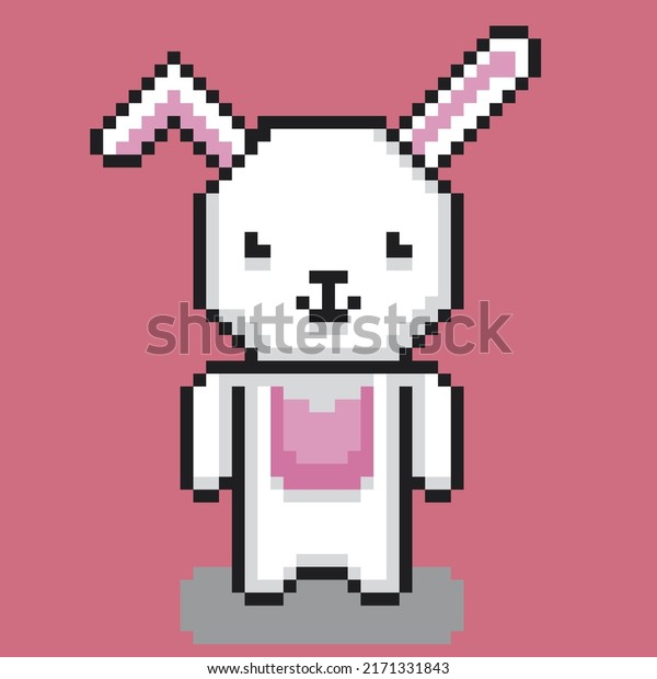 Vector Illustration Cartoon Cute Animals Pixel Stock Vector (Royalty ...