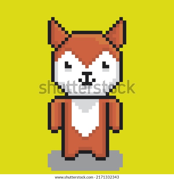 Vector Illustration Cartoon Cute Animals Pixel: เวกเตอร์สต็อก (ปลอดค่า ...