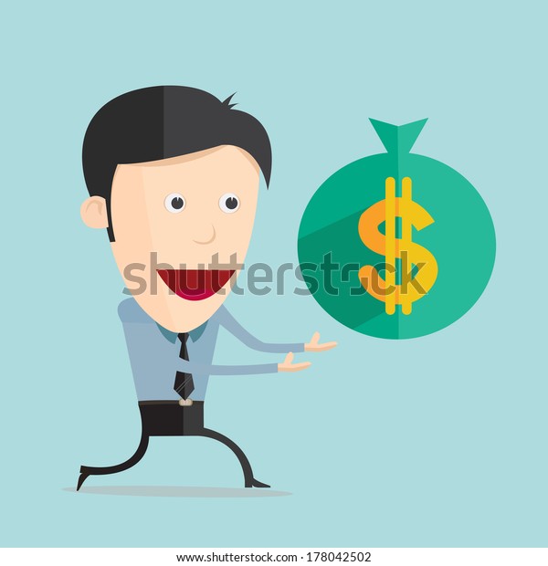 Vector Illustration Cartoon Dollar Flat Design Stock Vector (Royalty ...
