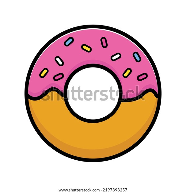 Vector Illustration Cartoon Donut Isolated On Stock Vector (Royalty ...