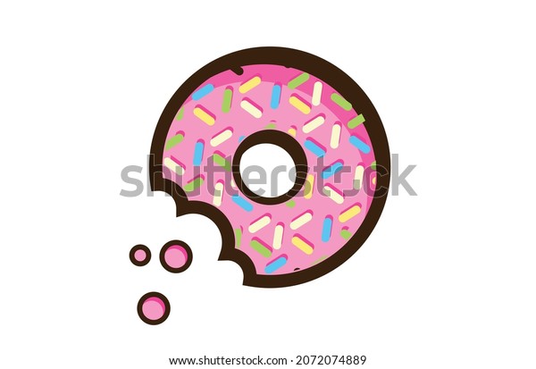 Vector Illustration Cartoon Donut Strawberry Flavor Stock Vector ...