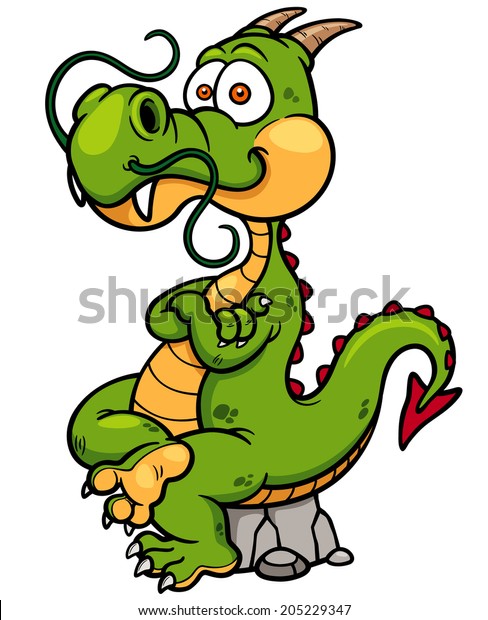 Vector Illustration Cartoon Dragon Stock Vector (Royalty Free ...