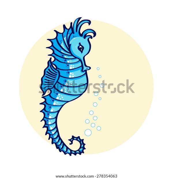 Vector Illustration Cartoon Drawing Blue Sea Stock Vector (Royalty Free ...
