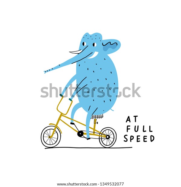 Vector Illustration Cartoon Elephant Riding On Stock Vector (Royalty ...