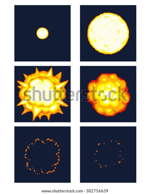 Vector Illustration Cartoon Explosion Animation Sprite Stock Vector ...